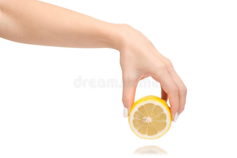 Female hand lemon stock photo. Image of healthy, paint - 105723910