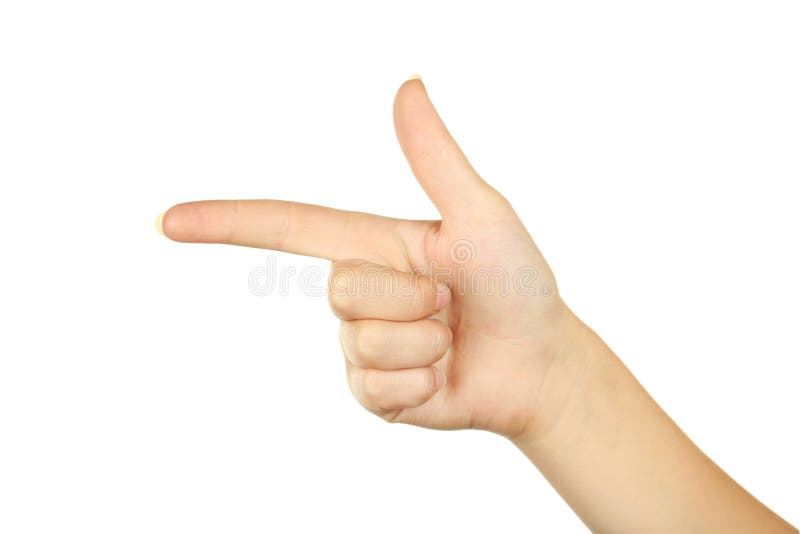 Female Hand Making a Gun Gesture Stock Image - Image of shoot, cropped ...