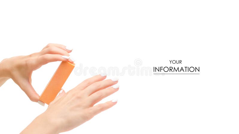 Female Hand Manicure Nail Buff Pattern Stock Image - Image of ...
