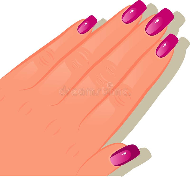 Female hand with manicured stock vector. Illustration of elegance ...