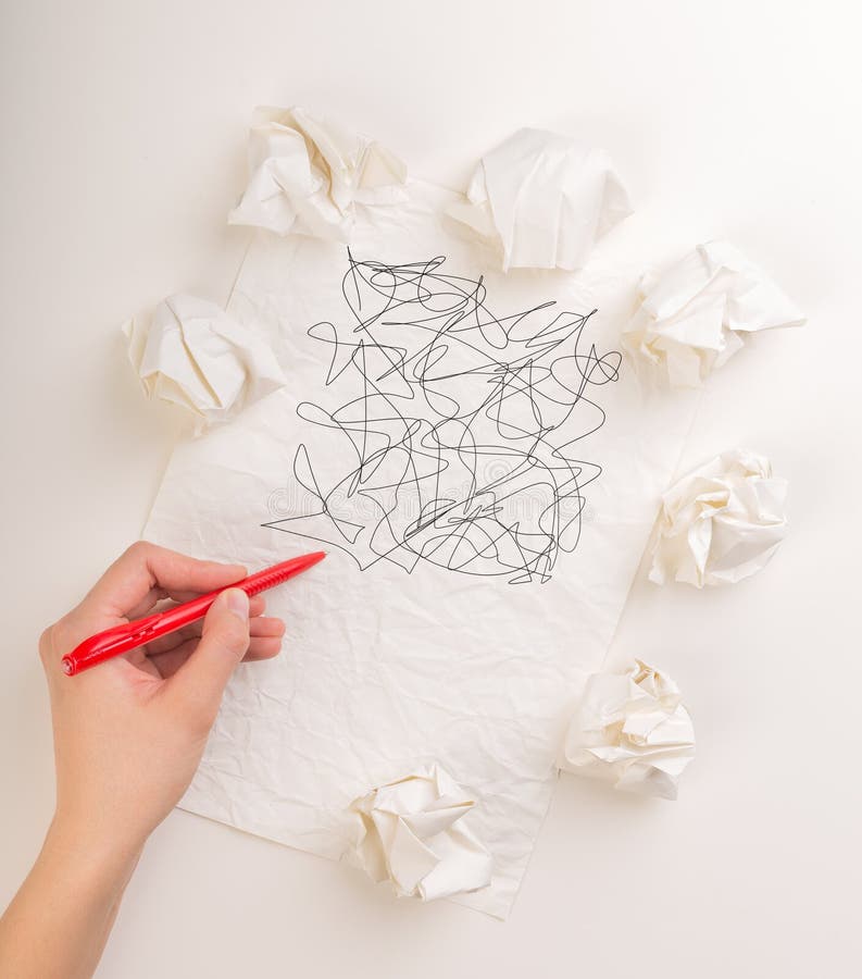 Writing Hand in Crumpled Paper Stock Photo - Image of alternatives ...