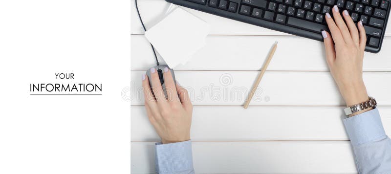 Female Hand Notes for Notes Pen Keyboard Mouse from Computer Pattern ...