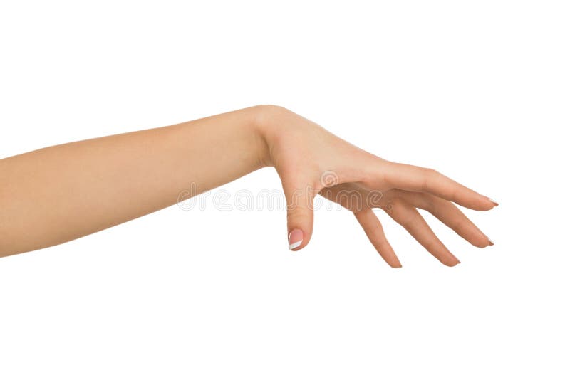 Female Hand Picking Up Something, Cutout Stock Photo - Image of human ...