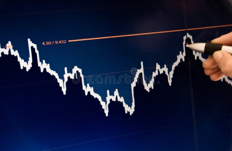 Female Hand Pointing at Screen Stock Image - Image of screen, present ...