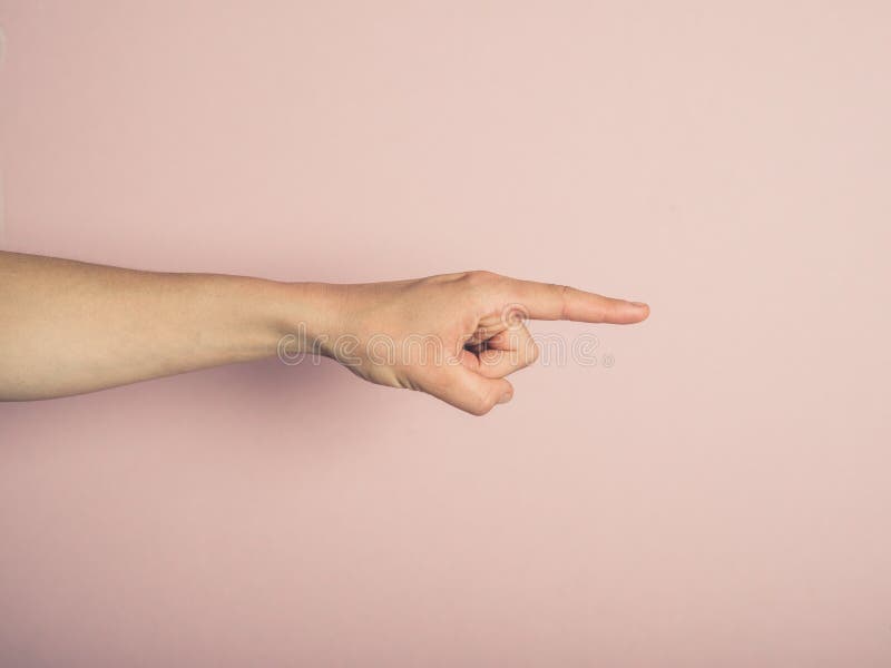 Female hand pointing stock photo. Image of finger, adult - 169834316