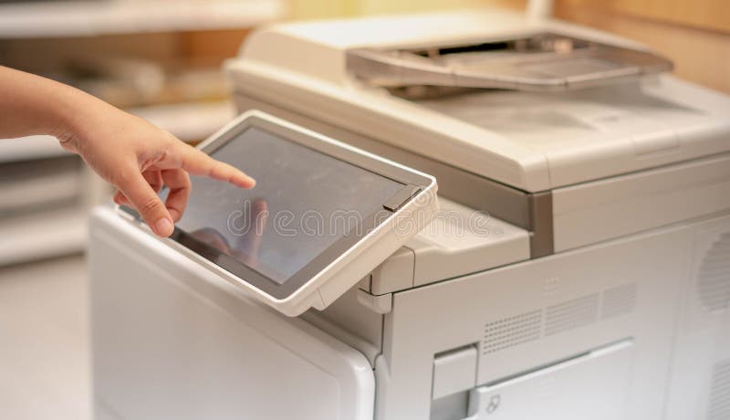 The Touchscreen Monitor of the Copy Machine for Copy a Paper Document ...