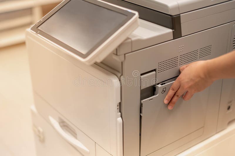 The Touchscreen Monitor of the Copy Machine for Copy a Paper Document ...