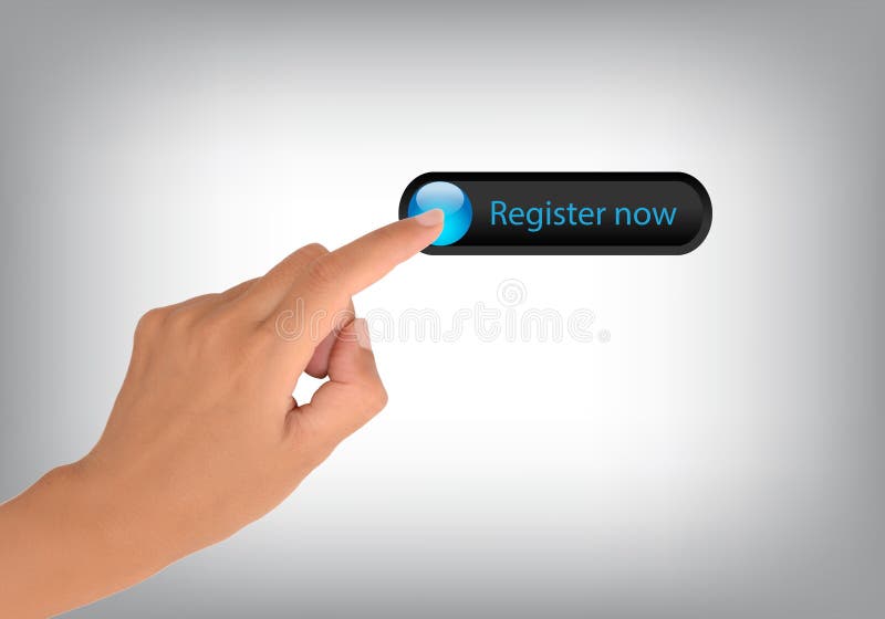 Register now stock image. Image of hand, female, register - 29854519