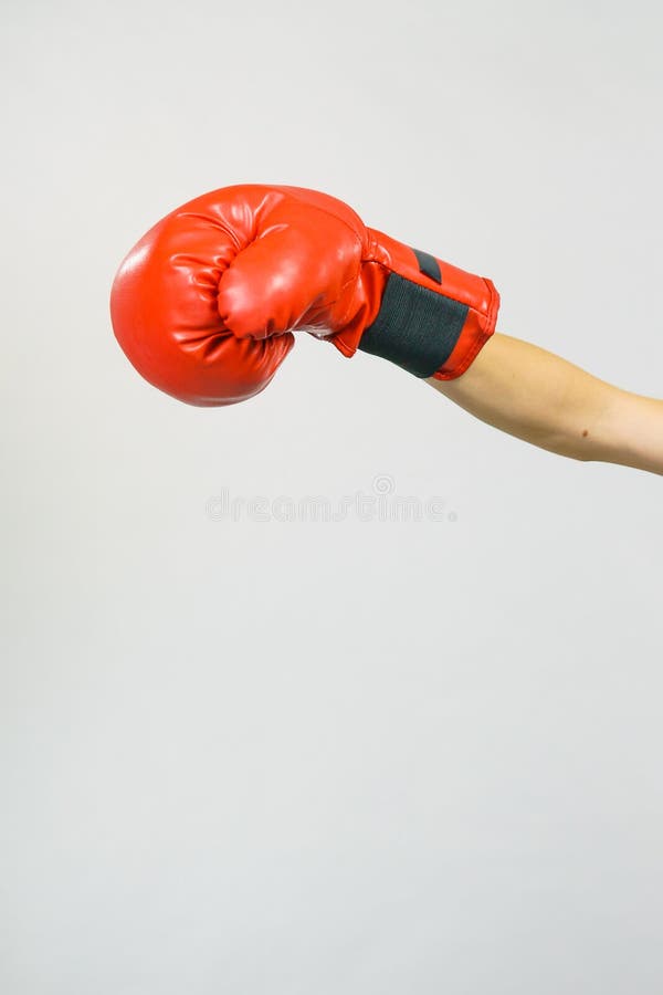 Female Hand in Red Boxing Glove Stock Photo - Image of boxer, power ...