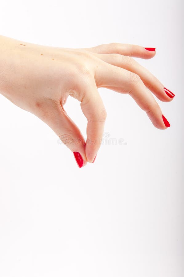 Woman Hand with Red Nails Manicure Stock Image - Image of closeup ...