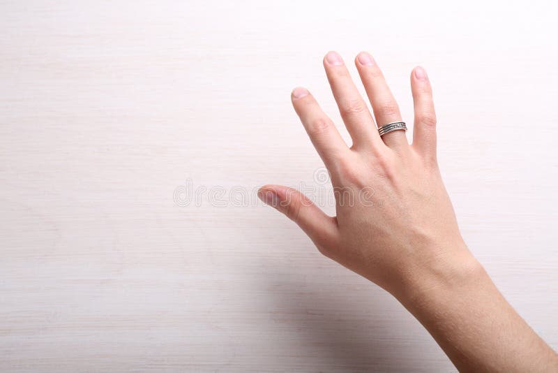 Female Hand with Ring on Finger Stock Photo - Image of feeling, hope ...