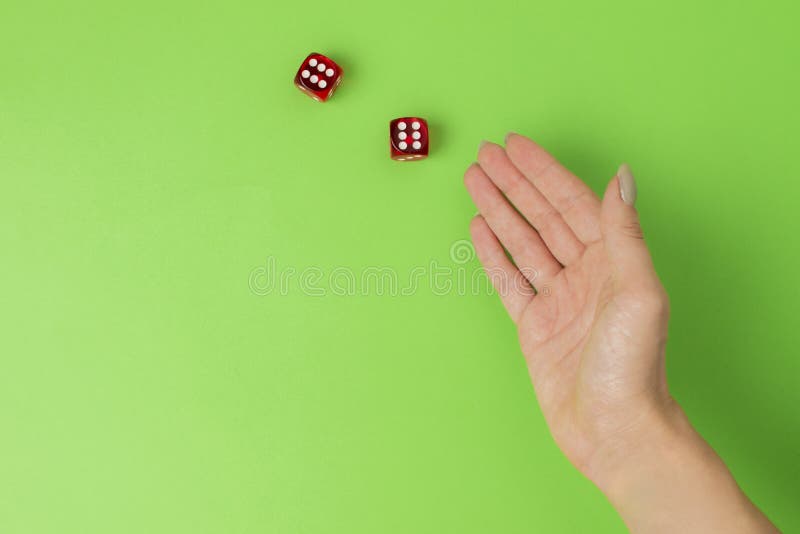 Hand Rolling Dice for Gambling or Gaming Stock Photo - Image of poker ...