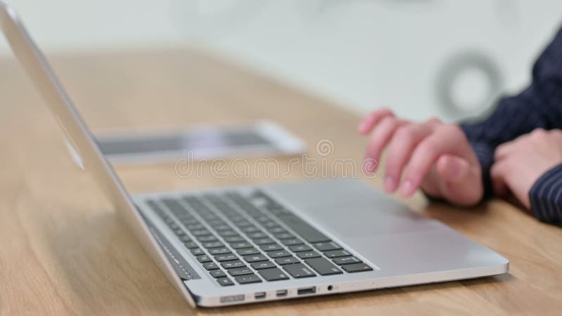 Female Hand Scrolling Touchpad of Laptop Stock Footage - Video of ...