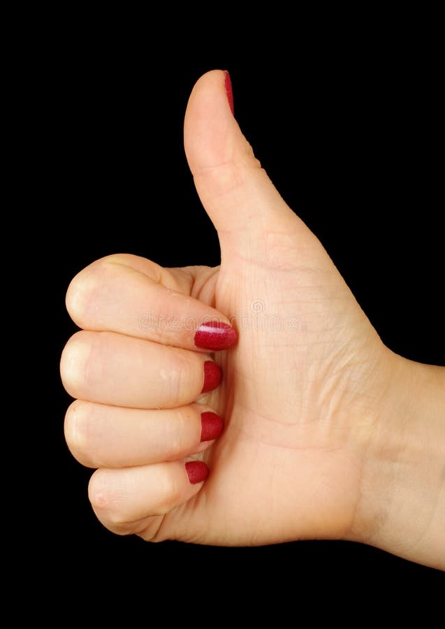 Female Hand Showing Like Sign Stock Photo - Image of idea, black: 41365320