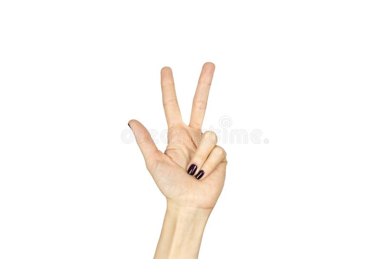 Female Hand Showing Number Three Sign Stock Photo - Image of hand ...