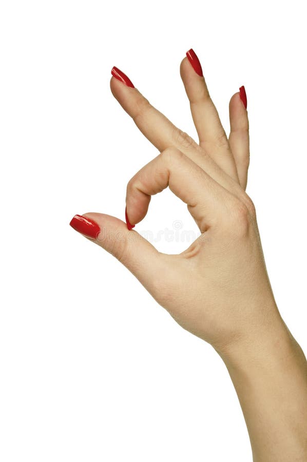 Female Hand Showing OK Sign Stock Image - Image of joyful, positive ...