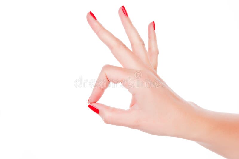 Female Hand Showing the OK Sign. Stock Image - Image of showing ...