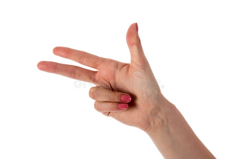 Female Hand Showing Three Fingers Stock Image - Image: 32053737