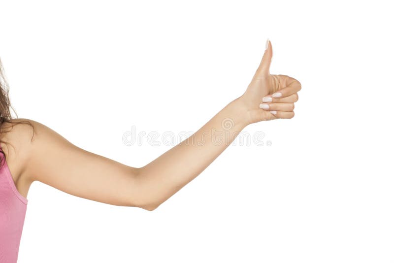 Female Hand Showing Thumb Up Stock Photo - Image of showing, female ...