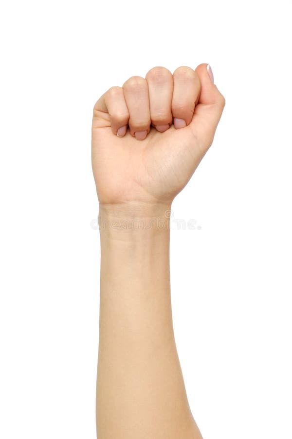 Female Hand Showing Wrong Fist Gesture Stock Photo - Image of force ...