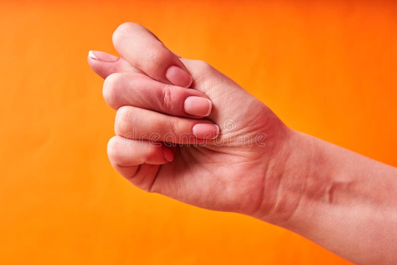The Female Hand Shows the Fig Sign. Denial Stock Image - Image of ...
