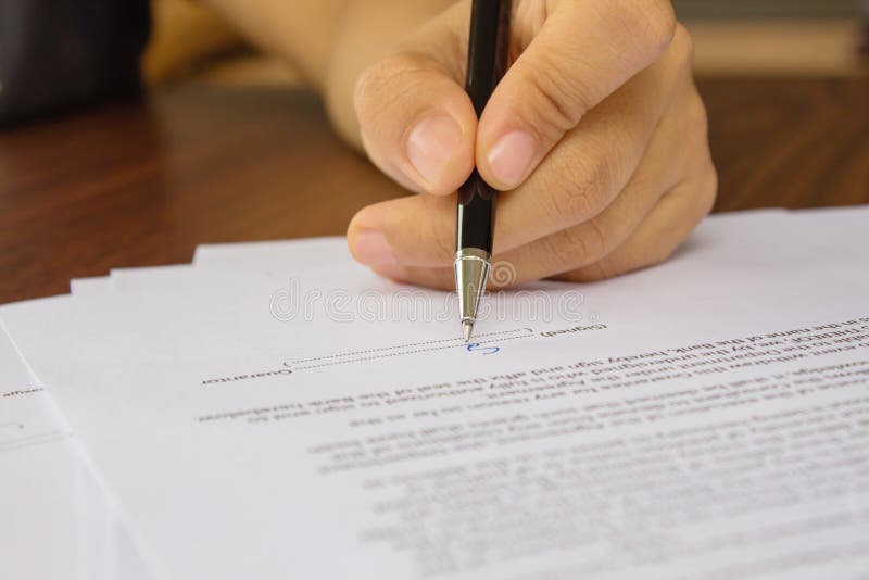 Female Hand Signing Contract. Stock Image - Image of signing, financial ...