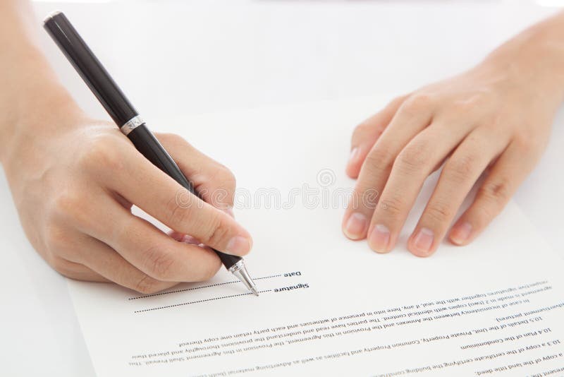 Signing the contract stock photo. Image of ballpoint - 29740004