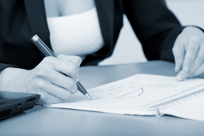 Female Hand Signing Contract. Stock Photo - Image of document, paper ...