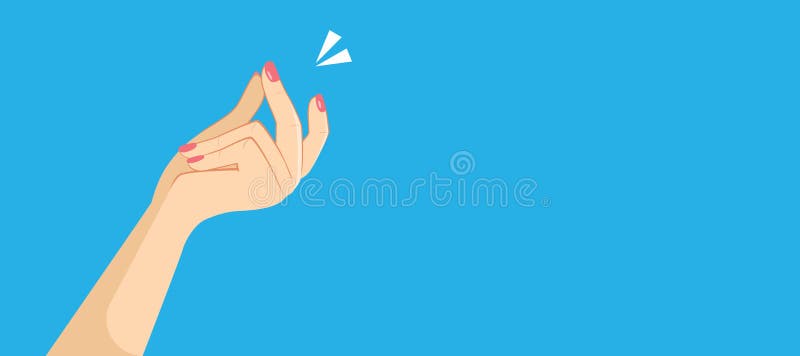 Female Hand Snapping Fingers Banner Stock Vector - Illustration of ...