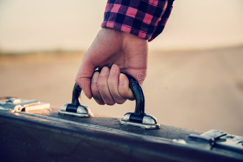 Female hand with suitcase stock image. Image of vintage - 41707949