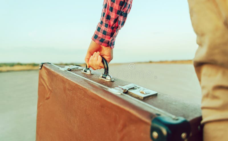 Female Hand with Suitcase Handle Stock Image - Image of leaving, adult ...