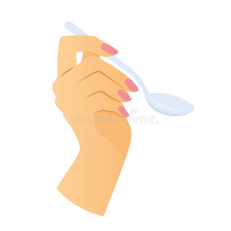 Female Hand with a Tea Spoon Stock Vector - Illustration of spoon ...