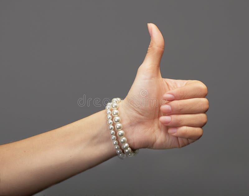 Female Hand with a Thumb Up Stock Image - Image of manicure, recommend ...