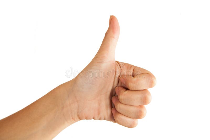 Female Hand Thumbs Up Isolated on White Background Stock Photo - Image ...
