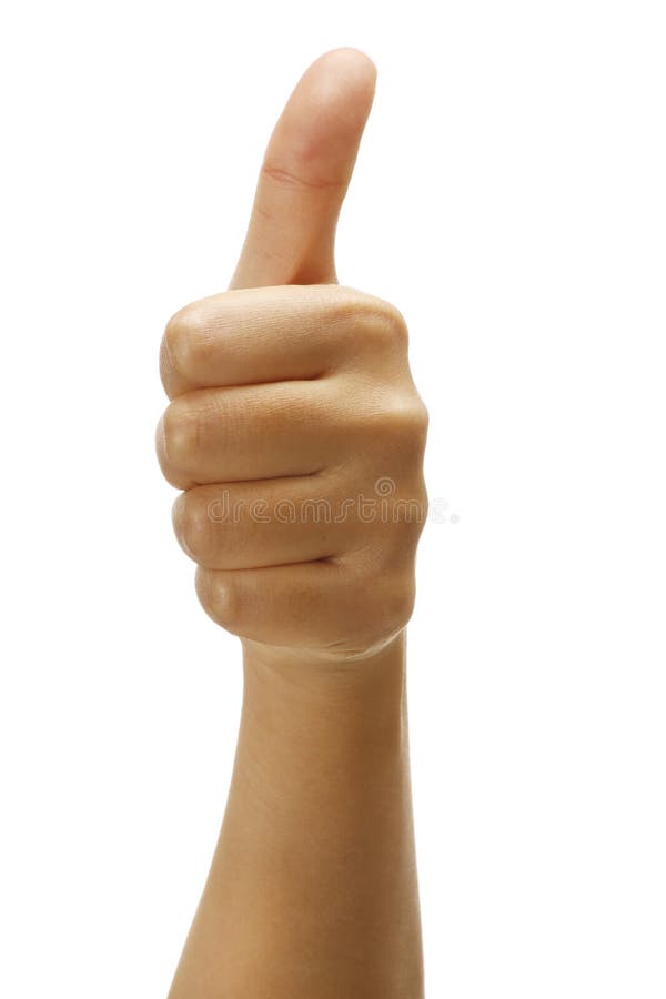 Thumbs Up Success Hand Breaking through Wall Stock Image - Image of ...
