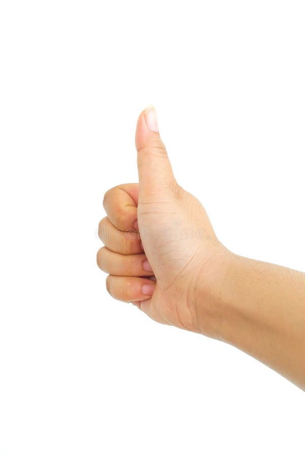 Female Hand with Thump Up on Isolated Stock Image - Image of friendly ...