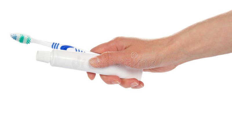 Female Hand with Toothpaste and Brush Stock Photo - Image of lifestyle ...