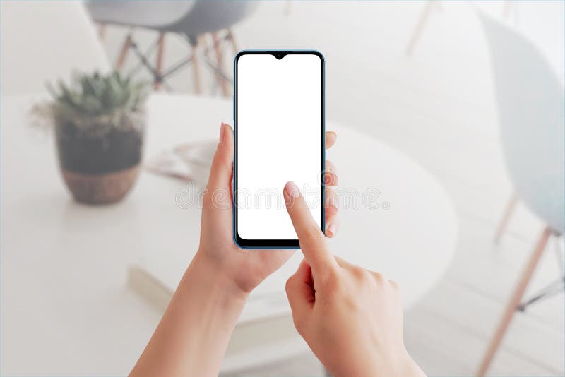 Female Hand Using Blank Touchscreen of Smart Phone Stock Image - Image ...