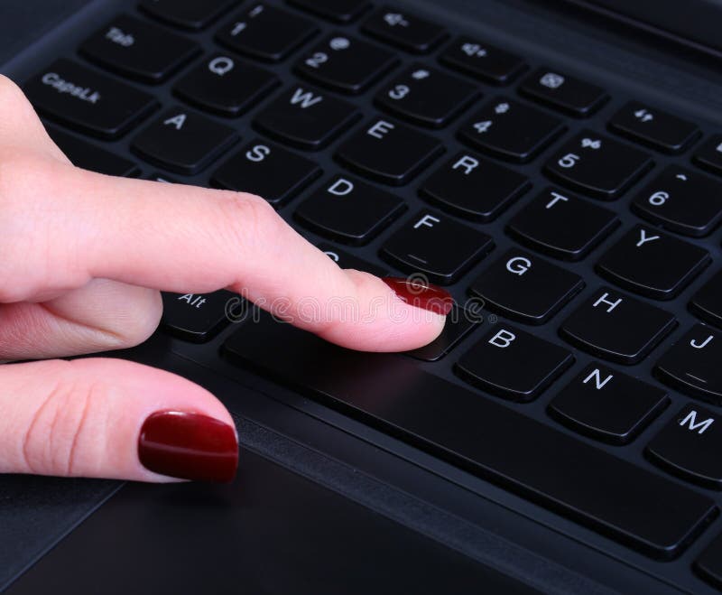 Female Hand Using Computer Keyboard Stock Image - Image of clerk ...