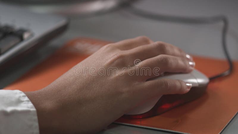 Female Hand Using Computer Mouse Stock Footage - Video of business ...