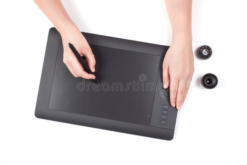 Female Hand Using Graphic Tablet. Stock Photo - Image of hand, fashion ...