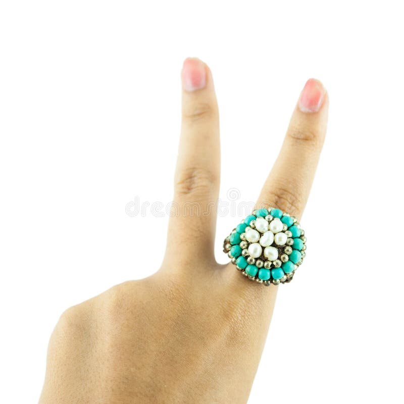 Female Hand with Vintage or Retro Ring Stock Photo - Image of close ...