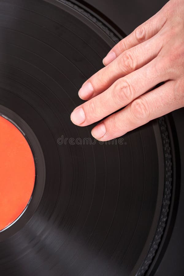 Female Hand on Vinyl Record Stock Image - Image of plate, plastic: 47322853