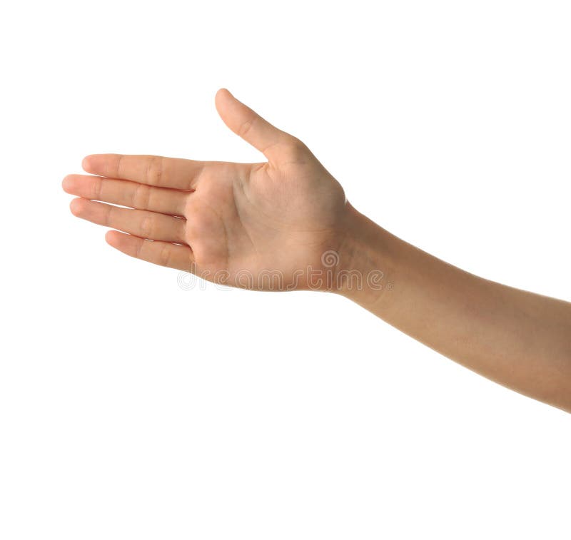 Female Hand On White Background Stock Image - Image of fingers ...