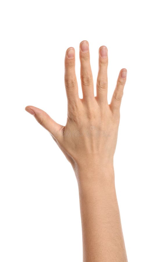 Female Hand on White Background Stock Image - Image of fingers ...