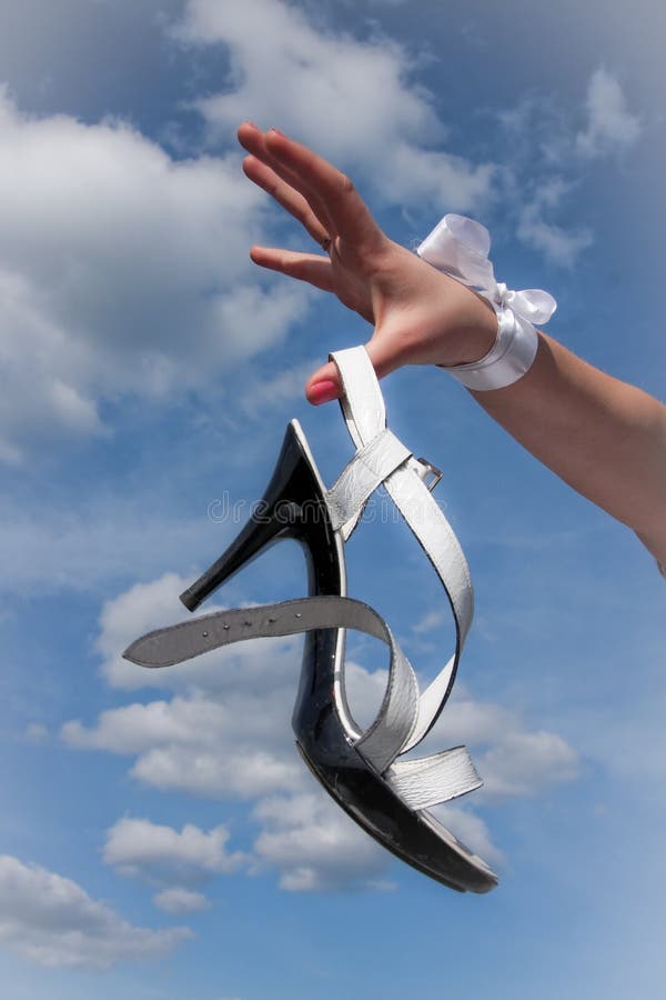 Female Hand with a White Shoe on Thumb Stock Photo - Image of girl ...