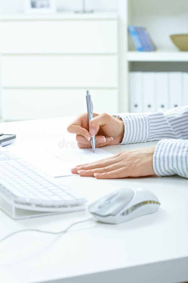 Female hand writing notes stock photo. Image of human - 9928534