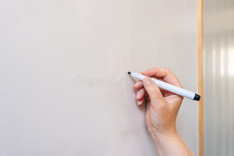 Female Hand Writing on Whiteboard Stock Photo - Image of school, hand ...