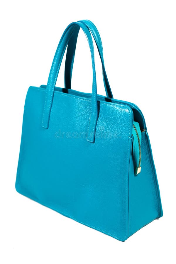 Female Handbag in Blue or Turquoise Stock Photo - Image of handbag ...