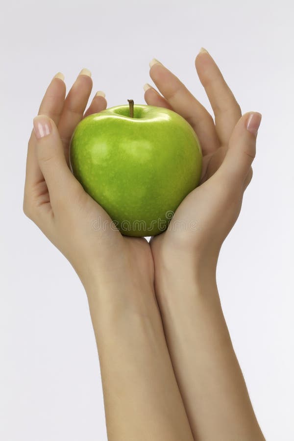 Female hands with an apple stock photo. Image of apple - 24071378